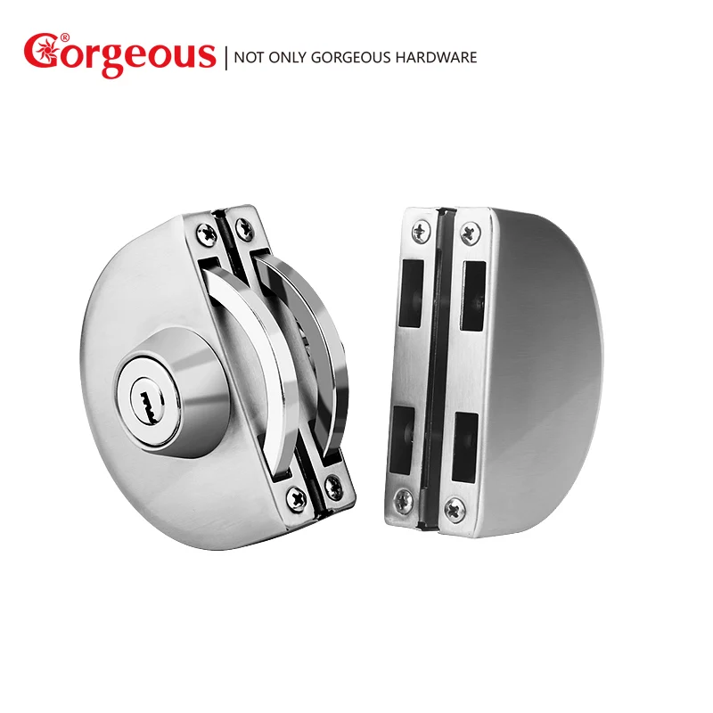 Gorgeous Stainless Stell 4 Color Glass Door Lock Double Open Office Sliding Door Lock Free Open