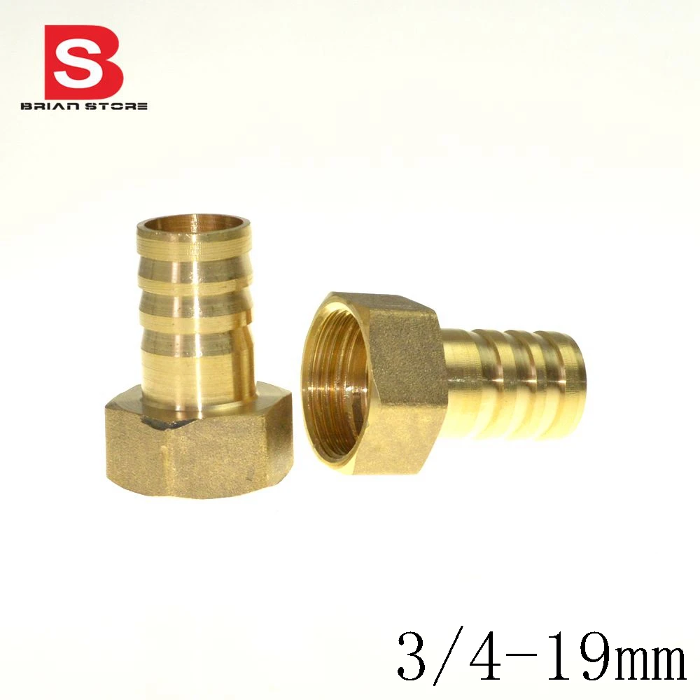 2 Pieces 19mm Hose Barb X 3/4" Inch Female Bsp Thread Dia 25mm Brass ...