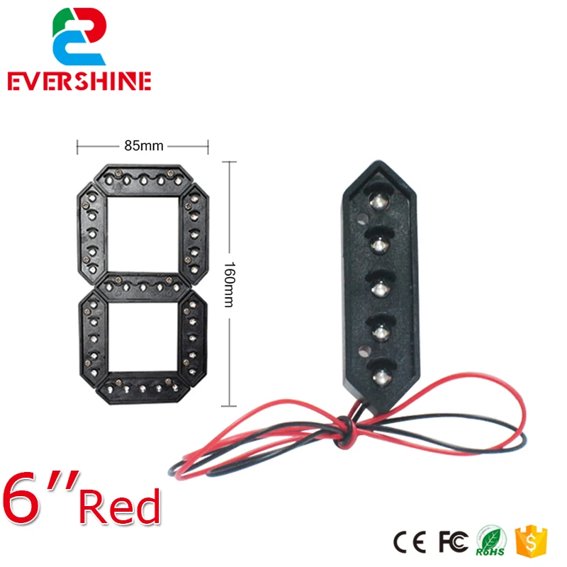6" Red Color 7 Seven Segment LED Number Module Gas Price LED Display ...