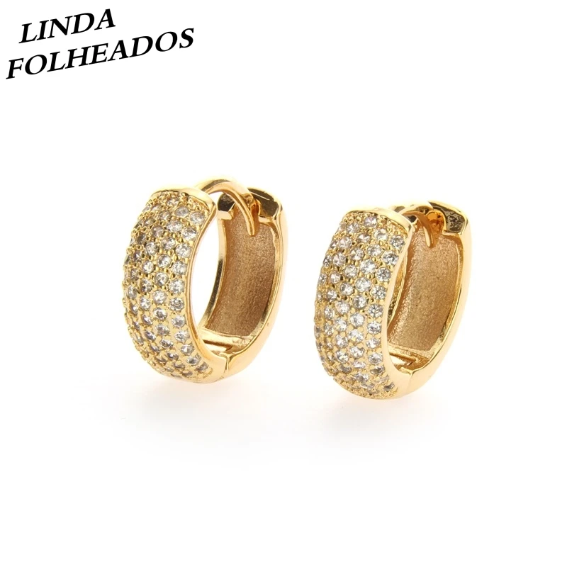 Горячая Распродажа Золотой медный модный белый AAA кубический цирконий крошечные трендовые ...