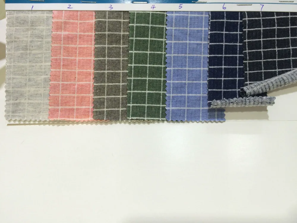 Terry Knitted Fabric CVC H072# Plaid|knit fabric|terry knit ...