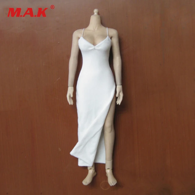 Hot Figures Accessory 1 6 Sexy White Dress Slit Skirt Fit 12 Ht Ttl Cg