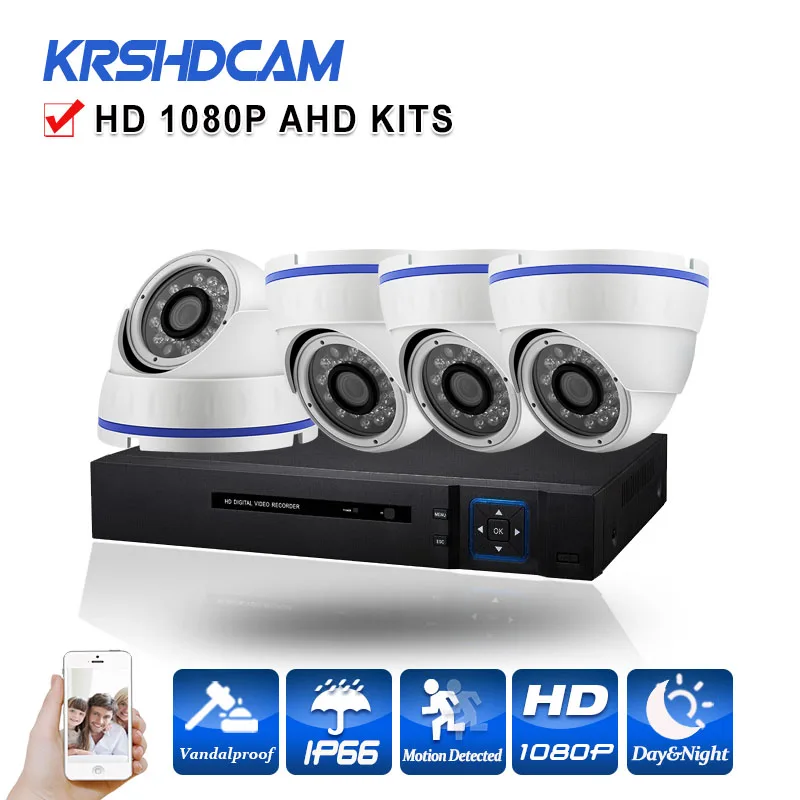 1080P 4CH AHD System AHD-H 2.0MP SONY 3000tvl metal dome camera indoor ...