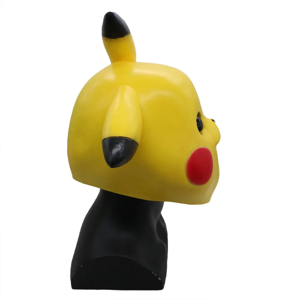 2019 New Movie Detective Pikachu Mask Cosplay Pikachu Latex Mask For ...