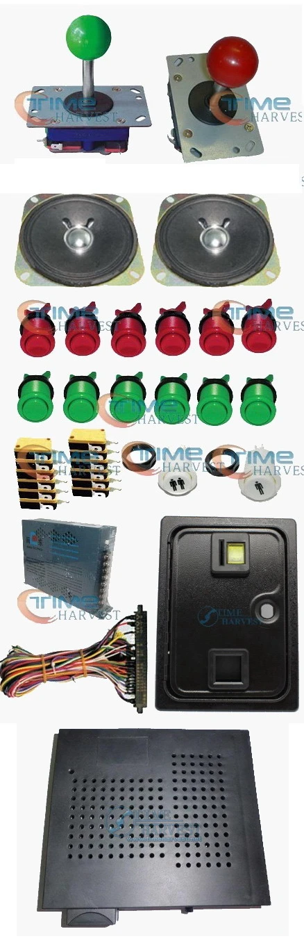Arcade parts Bundles kit With 412 in1 PCB,16A Power Supply,Joystick ...