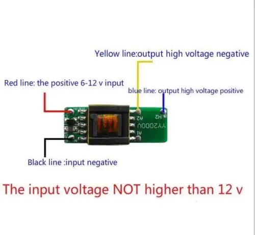 High voltage Power Boost Step up Module DC 6V 12V to 1000V 1500V ...