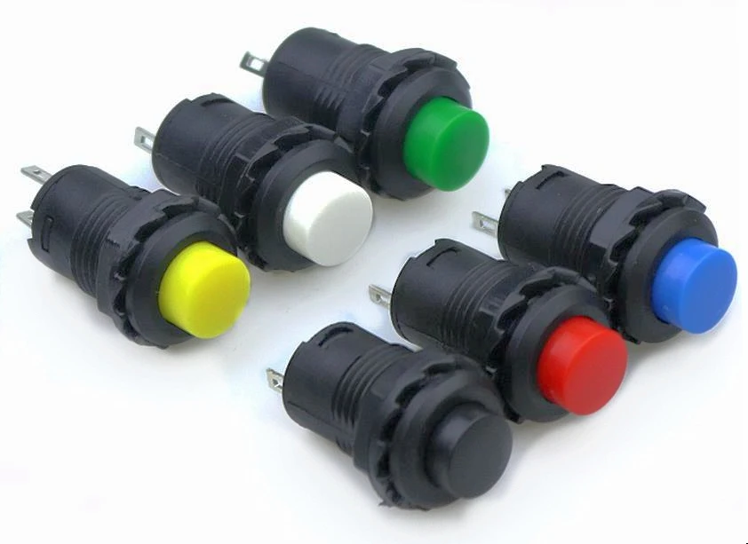 1Pcs Self locking button DS 228 DS228 12mm Self locking OFF ON Push ...