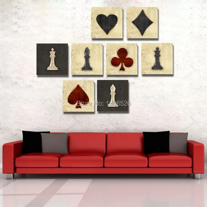 playing CARDS office decoration wall decals art mural canvas painting ...