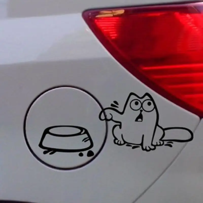 Hungry Simon's Cat Bowl JDM Decal Funny Gas Fuel Tank Cap Cover Vinyl ...