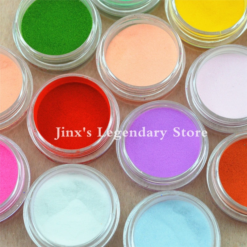 18 Colors Acrylic Nail Art Dust Powder Decoration Fashion Builder Tools ...
