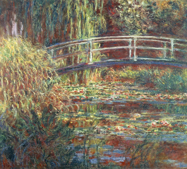 Waterlelies en Japanse Brug Landcape Claude Monet Schilderij Canvas ...