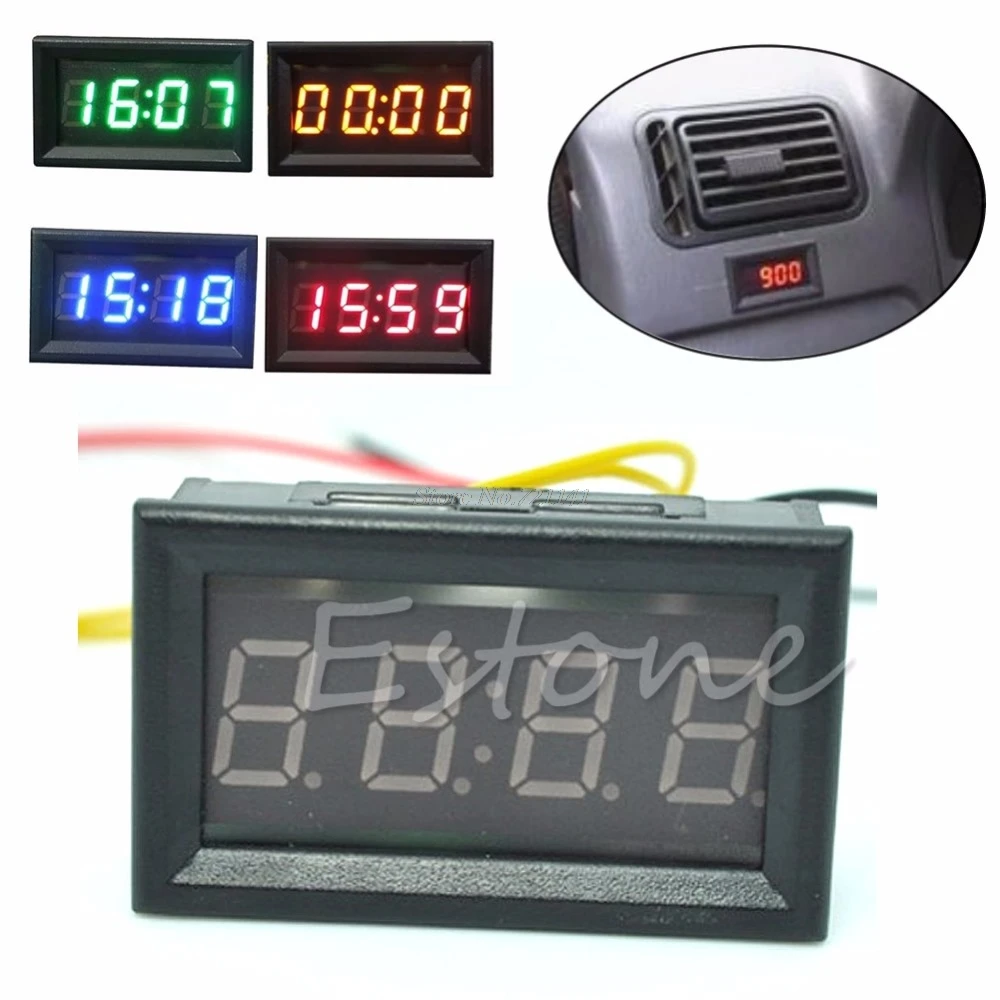 Motorfiets Accessoire Auto 12V/24V Dashboard Led Display Digitale Klok ...