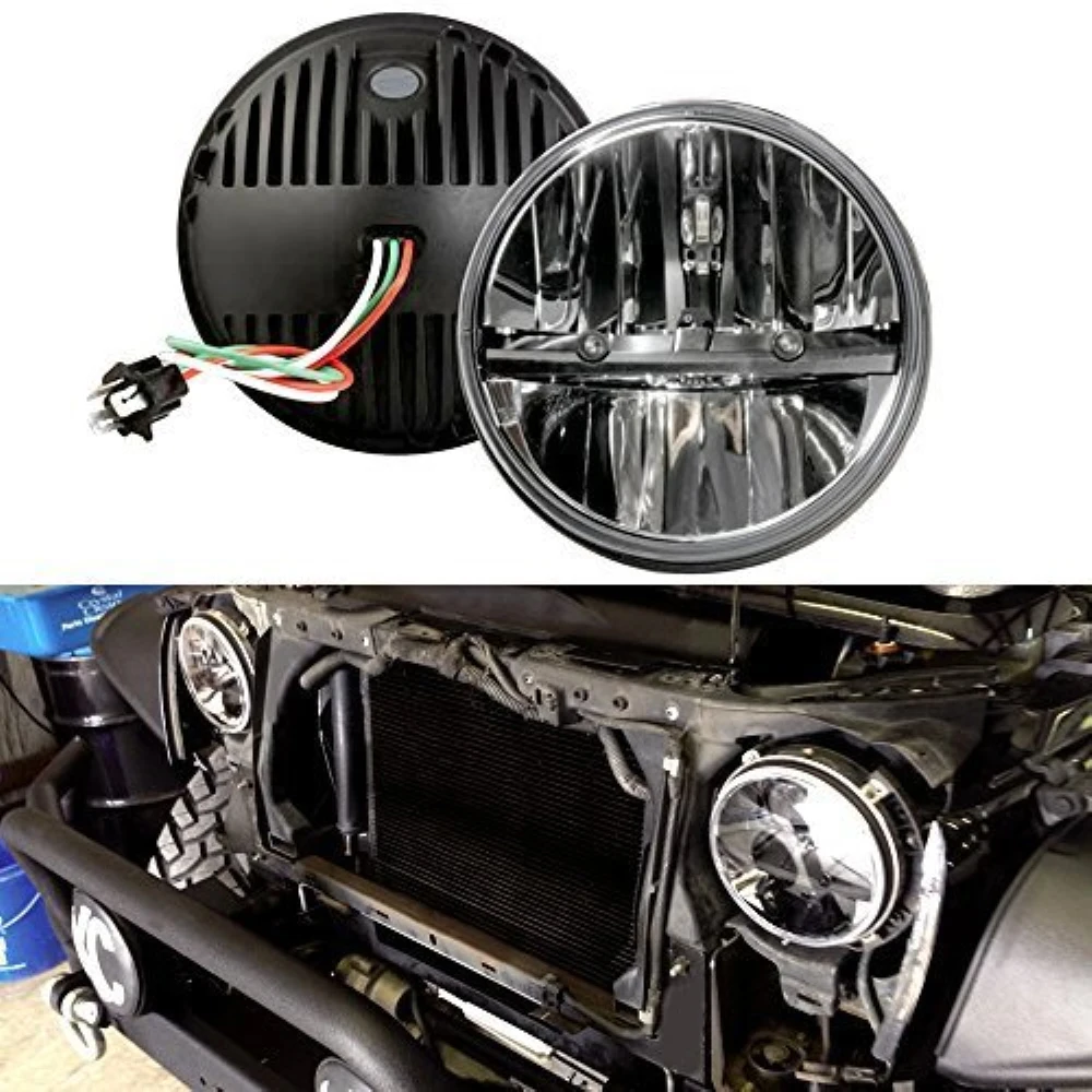 7 Inch Round Half Style 36w Led Headlight Hit With H4 Hight Beam Low ...