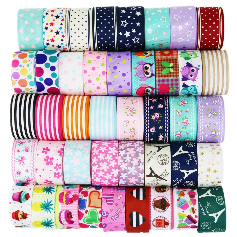 6-Ribbon-Mix-grosgrain-ribbon-printed-lovely-floral-lace-fabric-satin ...