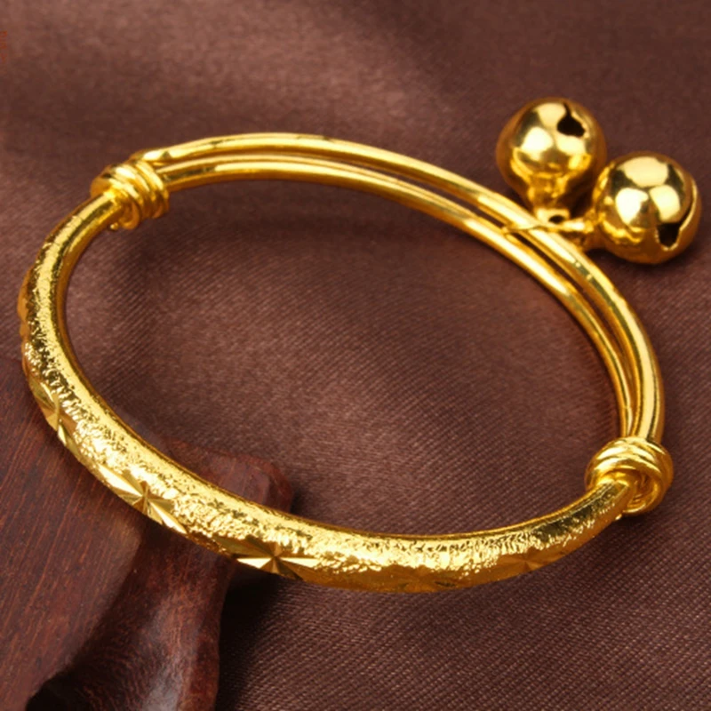 Carved-Expandable-Bracelet-Yellow-Gold-Filled-Children-s-Bangle-Lovely ...