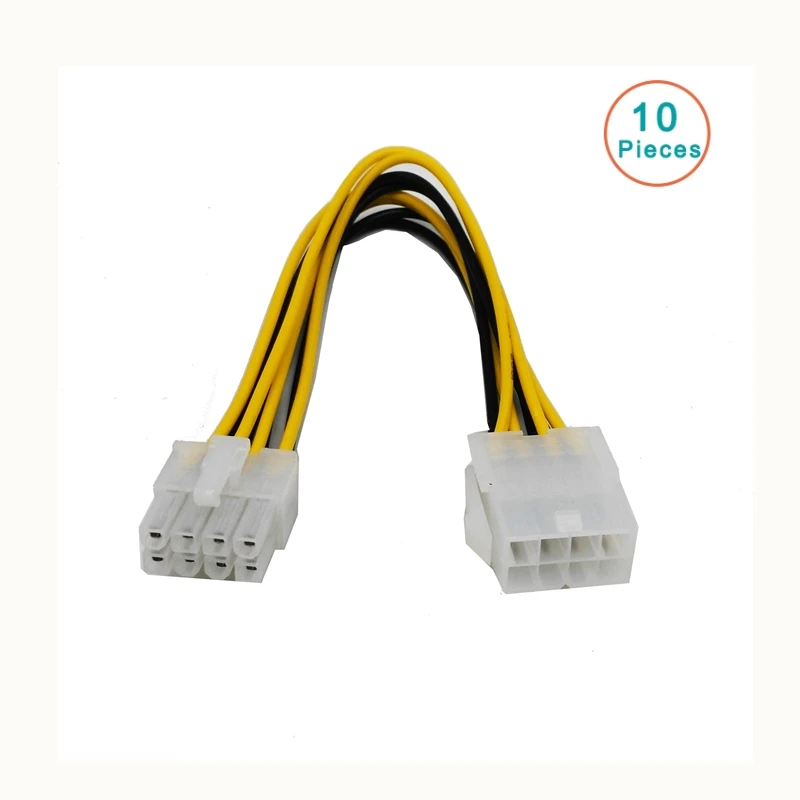10pcs/lot 8 pin ATX 12V CPU EPS P4 Power Extension Cable 8pin 18cm|8 ...