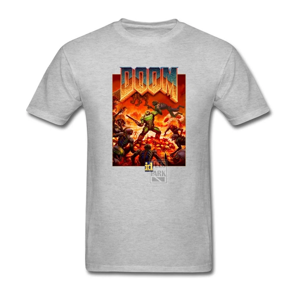 Men 3D Printing T Shirt Doom 4 Reboot Retro Box Art Male Tops 100% ...