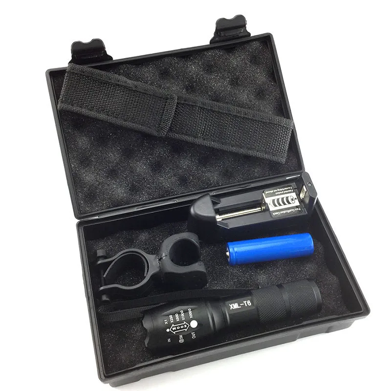 Mini lanterna portátil, com zoom, lâmpada led t6 ajustável, incrustação ...