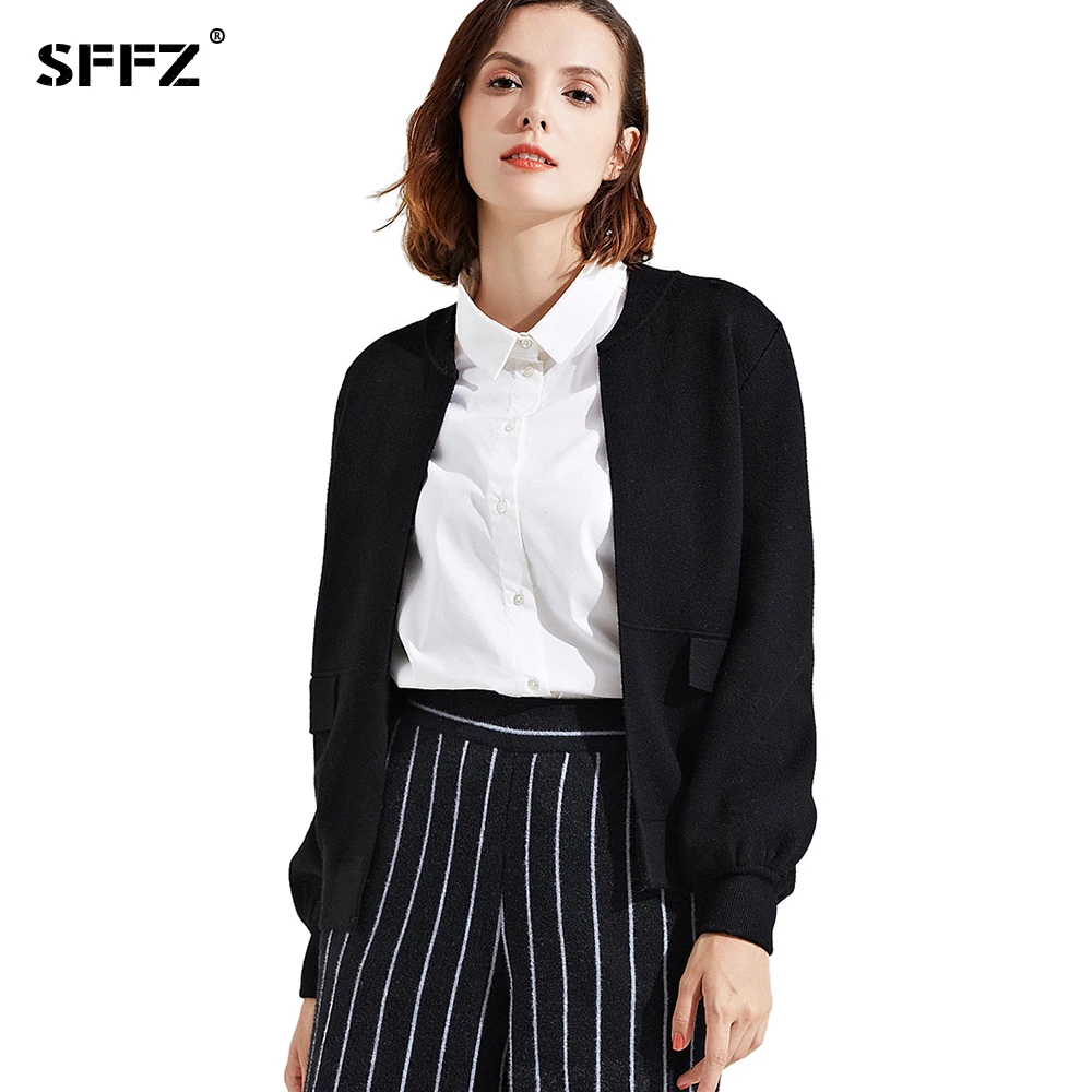 SFFZ NOVAS Mulheres Outono Quente Camisola Cor Sólida Camisola de Malha ...