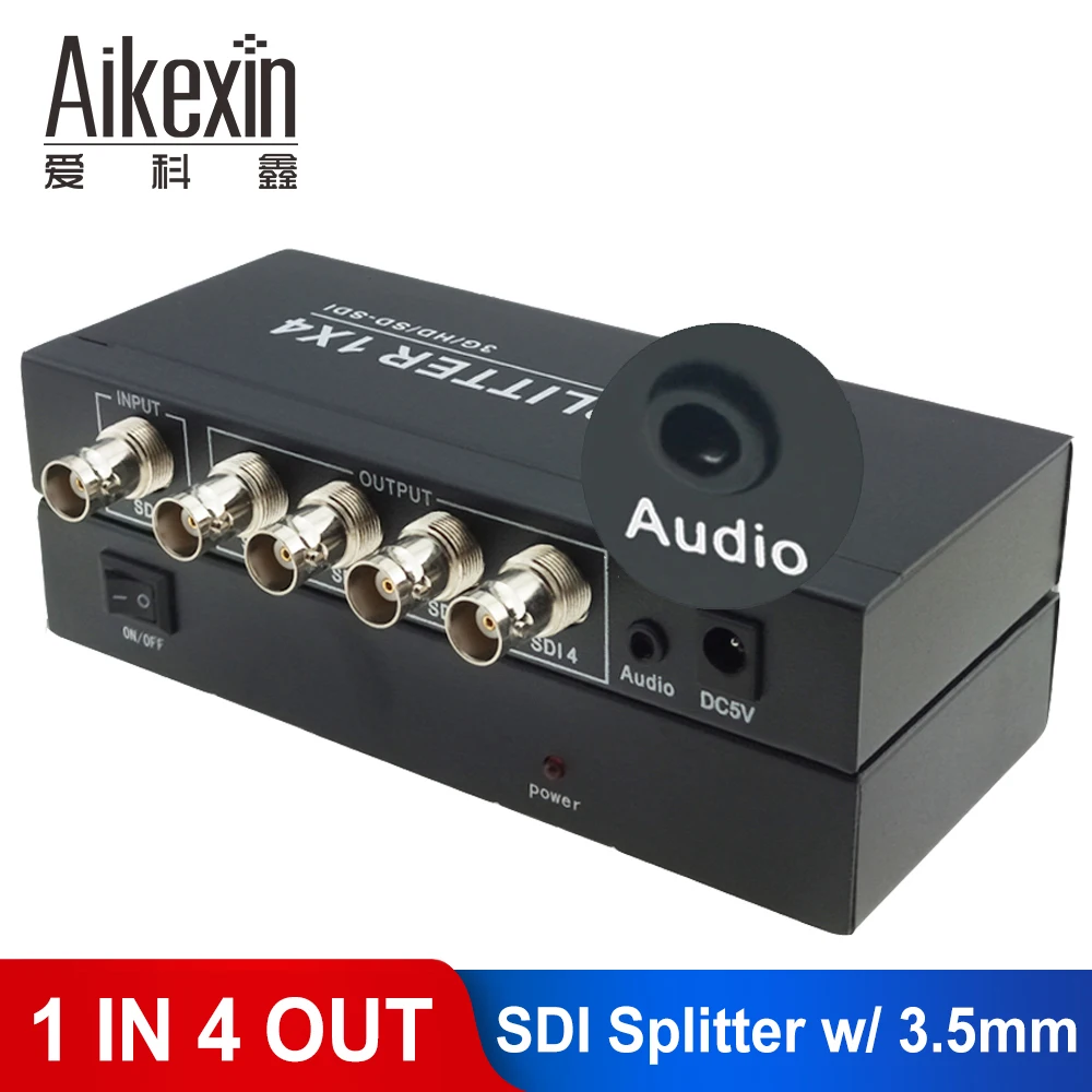 Aikexin-SDI-Splitter-1x4-with-3-5mm-Aux-Jack-4-Port-SDI-Splitter-1 ...