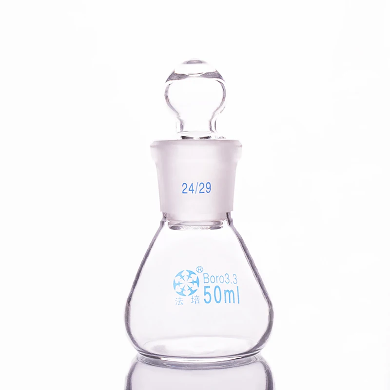 Conical flask with standard ground-in glass stopper,Capacity 50ml,joint ...
