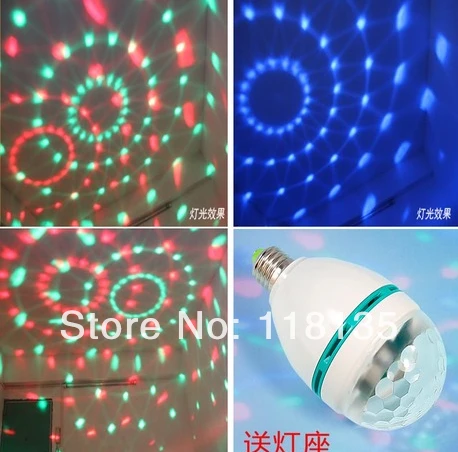 2014 Full Color 3W Rotate the RGB lamp DJ party stage Bulb rotating ...