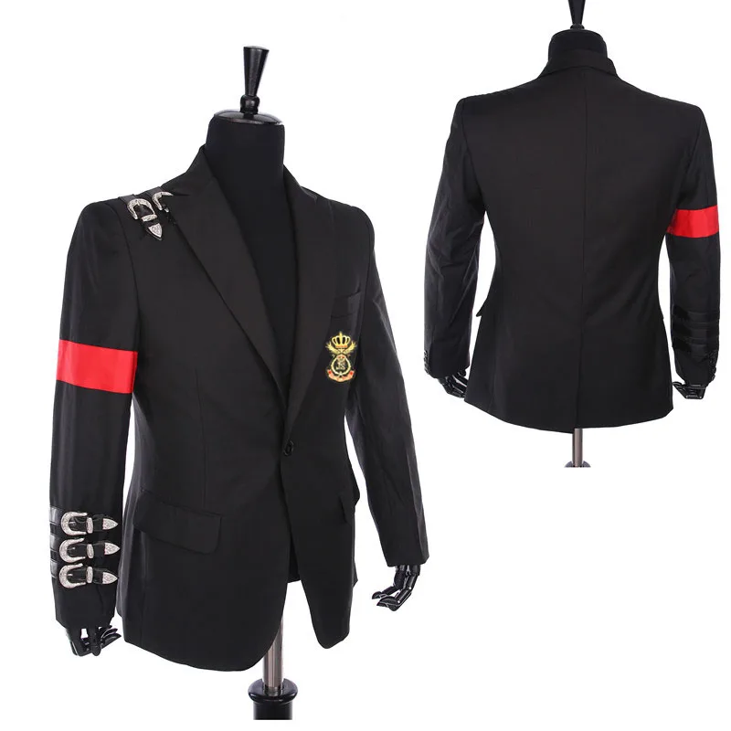 Chaqueta-Informal-cl-sica-MJ-Michael-Jackson-BAD-traje-de-insignia-con ...