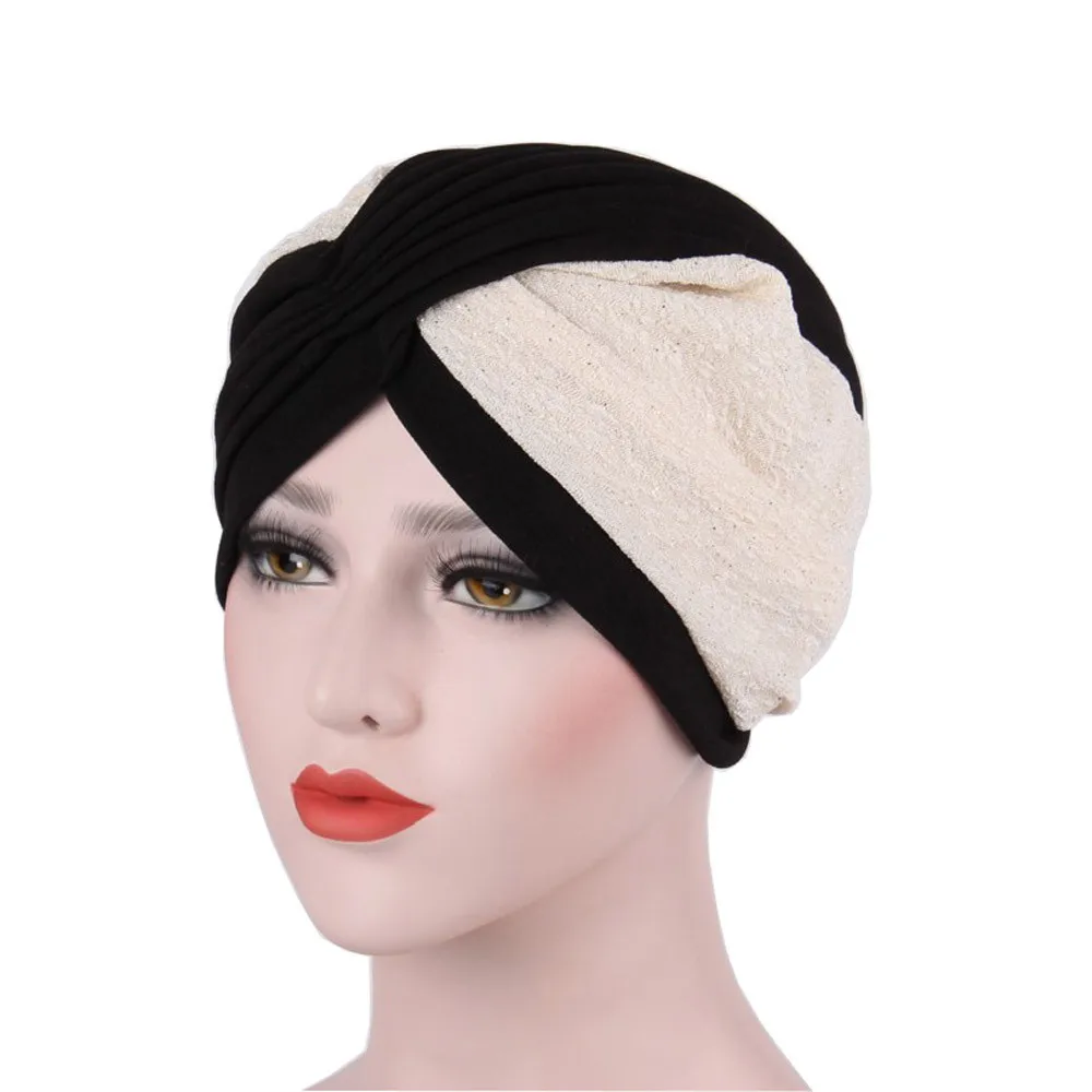 Buy Women India Hat Muslim Ruffle Cancer Chemo Hat Beanie Scarf Turban Head