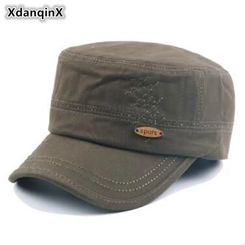 XdanqinX Adult Men's Summer Cotton Retro Military Hats Adjustable Size ...
