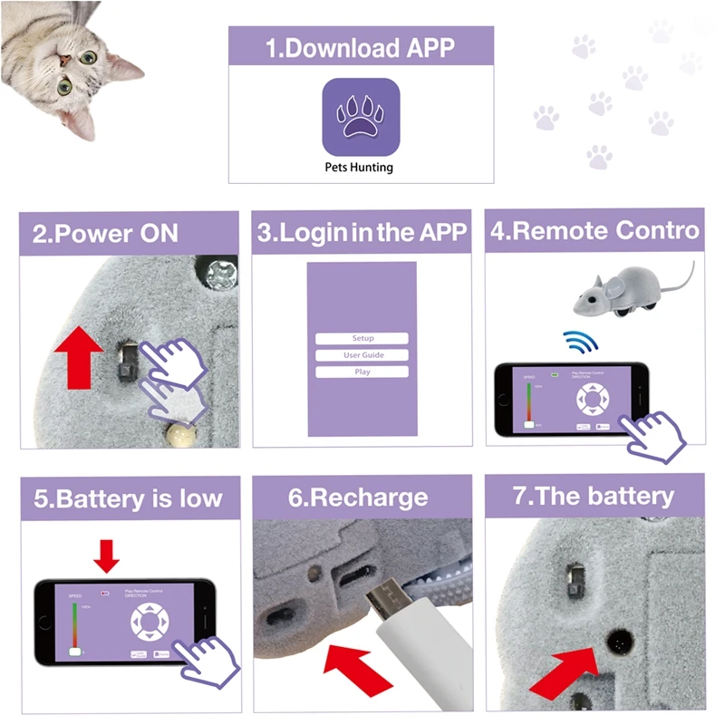 Cat Electric Mouse with App Control - Adorable Darling