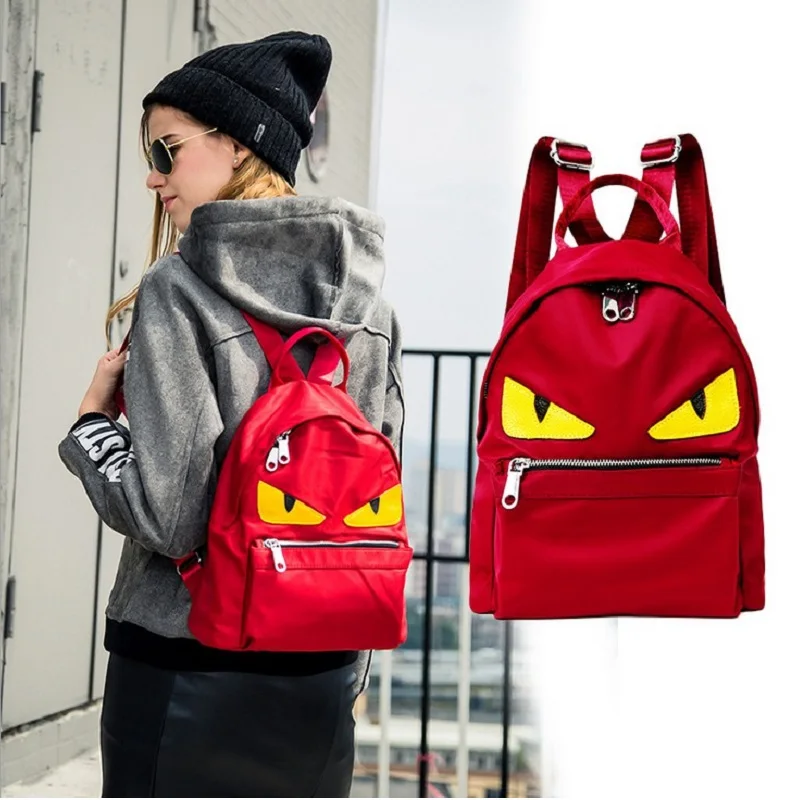 Red Demon Backpack Eyes Schoolbag Teenagers Devil Institute Ladies ...