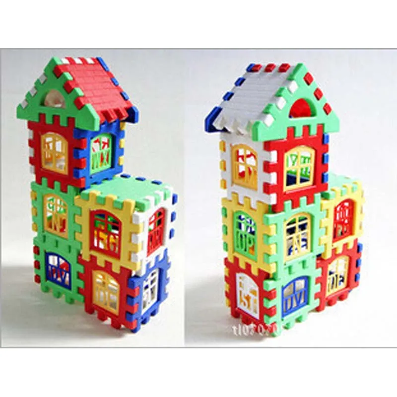 House building blocks toys Infant Colorful Plastic House different ...