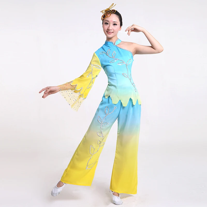 New Folk Dance Stage Costume Modern Dancing Suit Costumes Dress Chinese ...