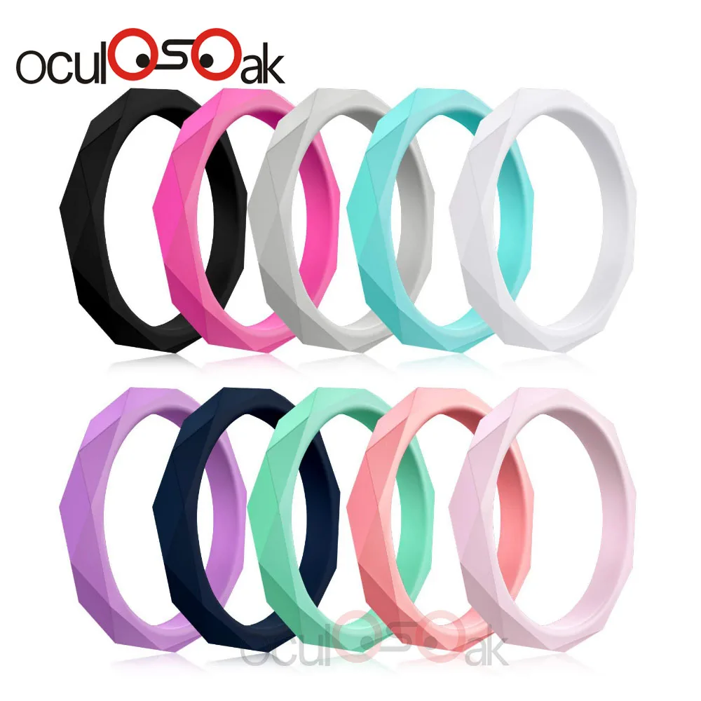 Food Grade FDA Silicone Rings 3mm Diamand Shape Hypoallergenic Crossfit ...