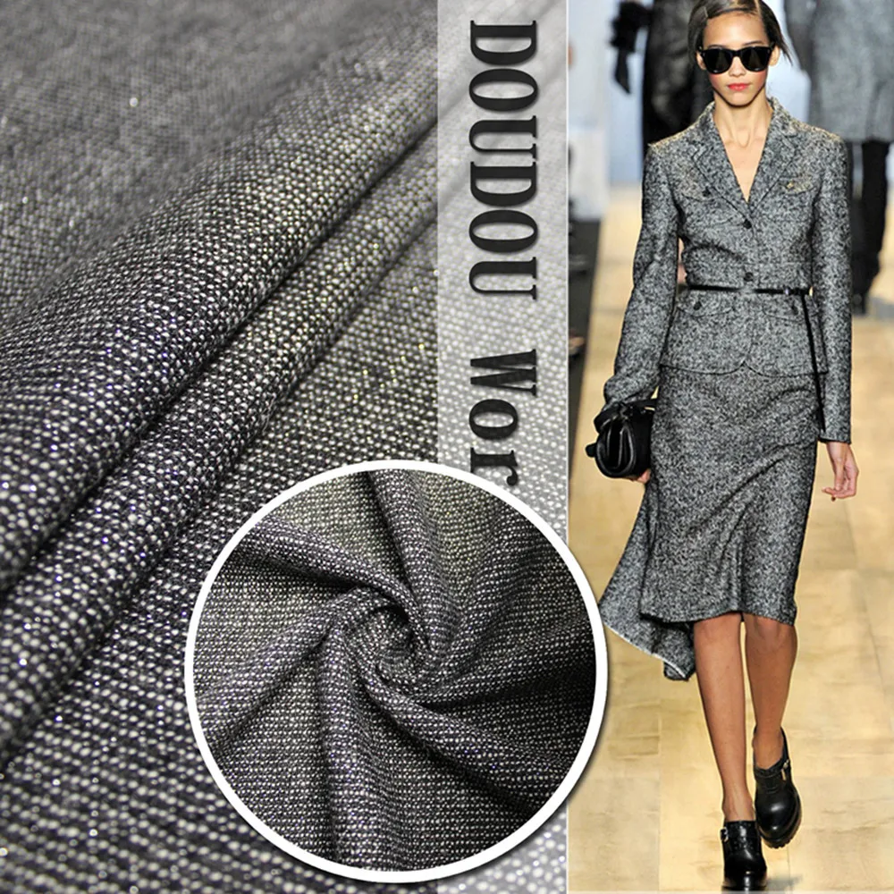 Customized 150cm Wide Suit Suits Wool Fabric Classic Nostalgic Silver ...