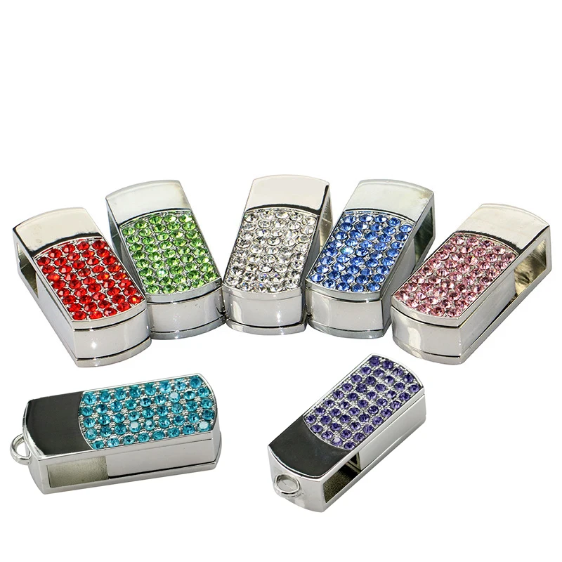 Big SALE Metal Crystal Full Diamond Rotary Key Chain USB 2.0 Flash ...