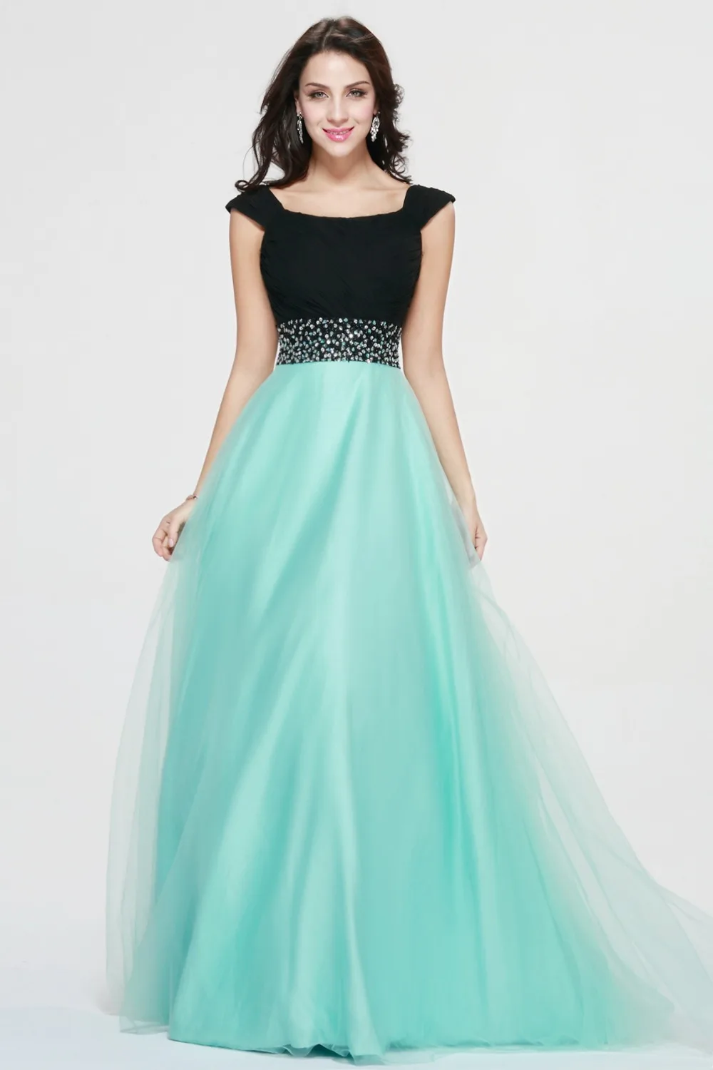 Elegant Black And Green Long Prom Dress Two Color Long Formal Party Elegant Black And Green Long Prom Dress Two Color Long Formal Party