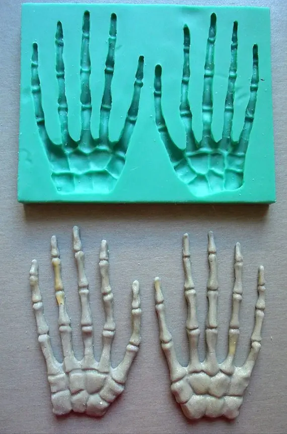 Silicone-Mould-Halloween-Skeleton-Hands-Left-And-Right-Sugarcraft-Cake ...