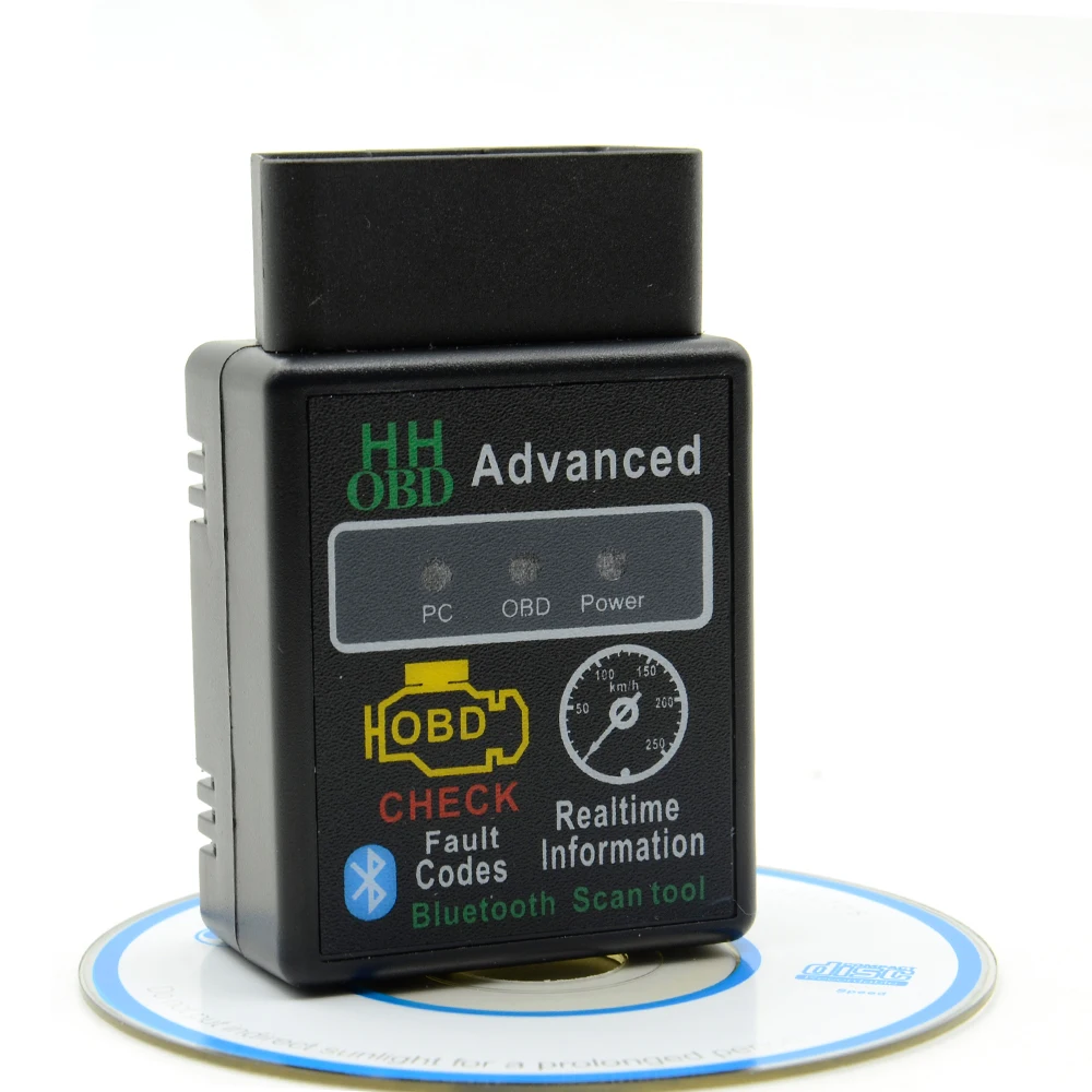 Hh Obd Mini Diagnostic Tool Elm327v1.5 Black Bluetooth Obd2 Car Can ...