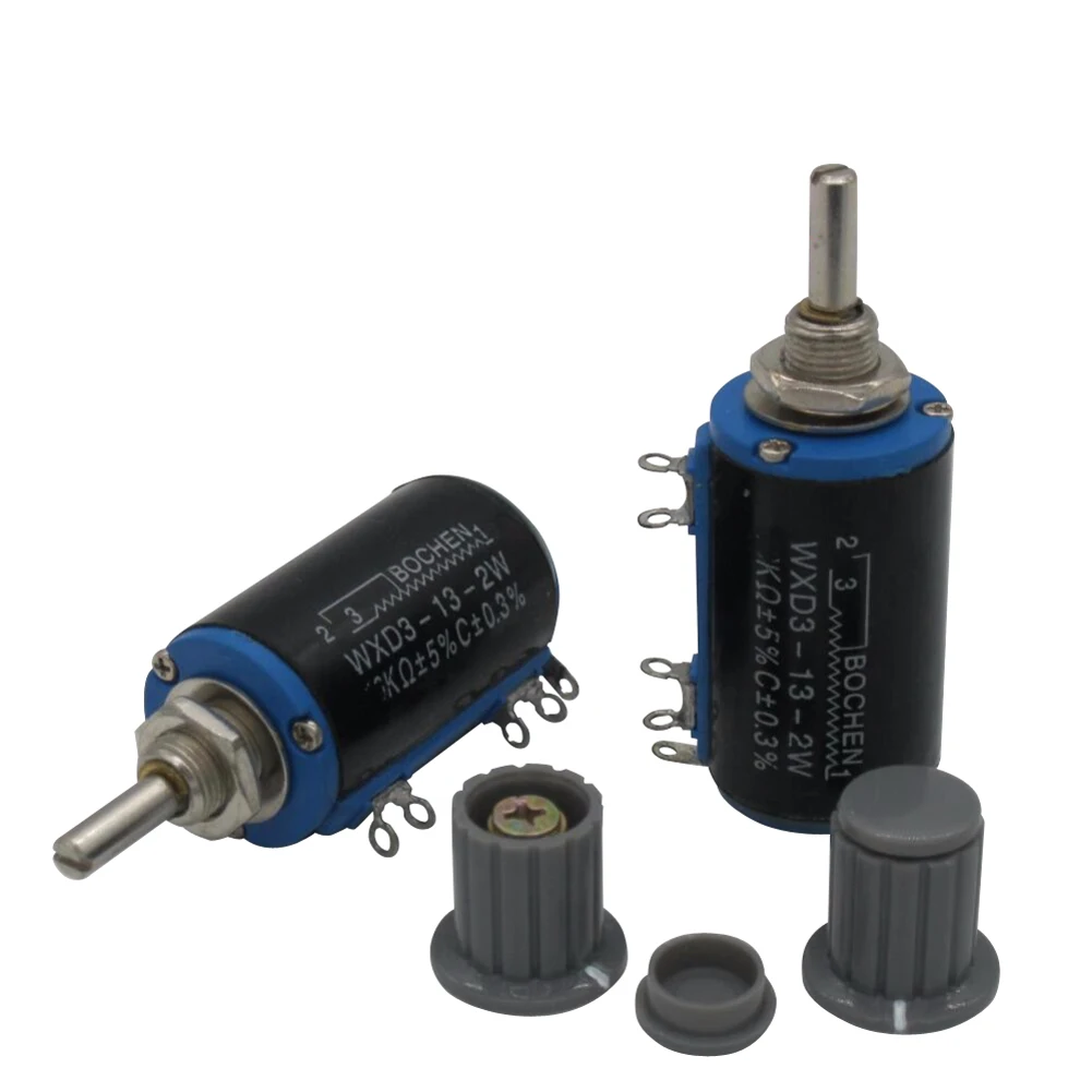 2pcs-WXD3-13-2W-Shaft-Dia-100-ohm-Rotary-side-Multiturn-Potentiometer ...