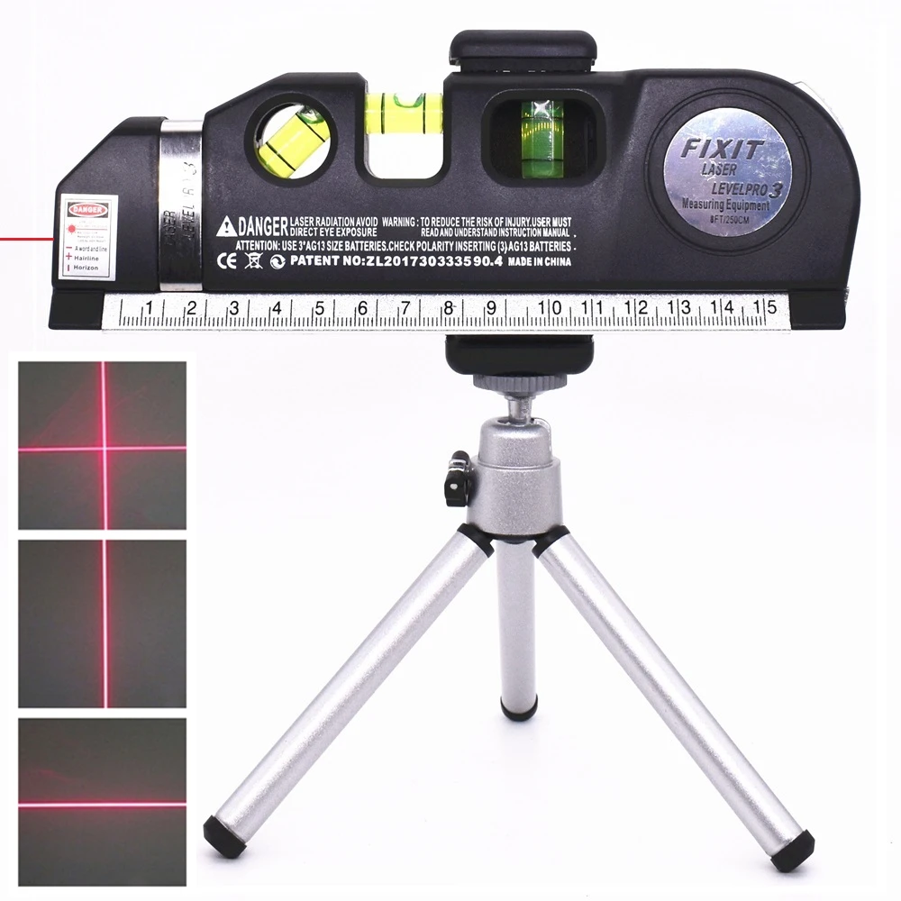 Laser Levels 4 in 1 Cross Projects Vertical Horizontal Lasers Ruler ...