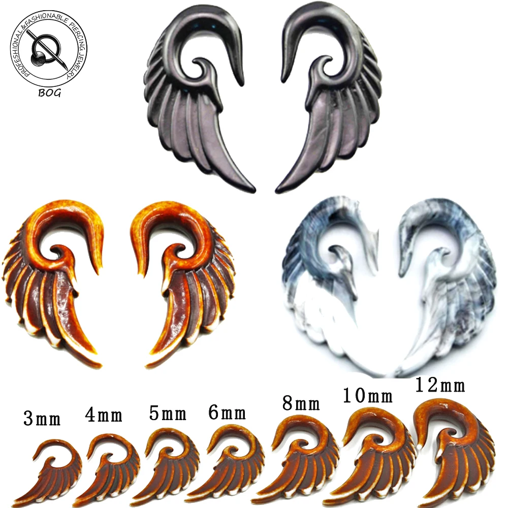 BOG-7-PAIRS-Mixed-Size-Acrylic-Angel-Wing-Hook-Spiral-Ear-Plug ...