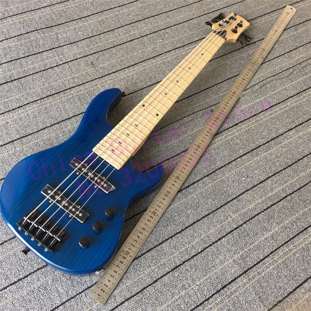 custom shop mini 5 strings blue bass guitar ;Free shipping-in Guitar ...