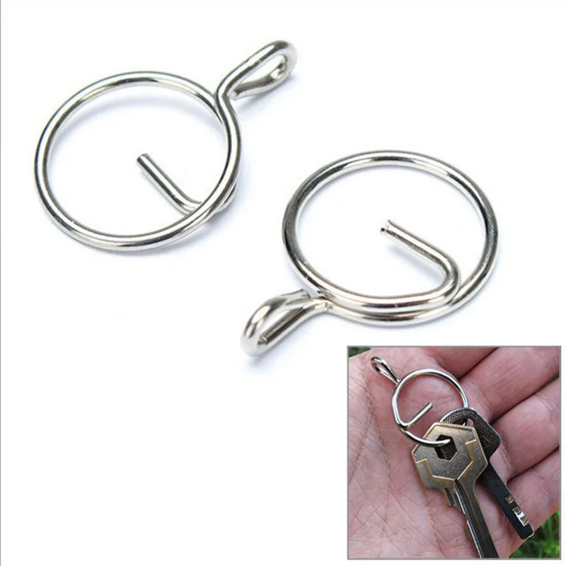 5pcs/lot EDC spring stainless steel quick detachment key ring key ...