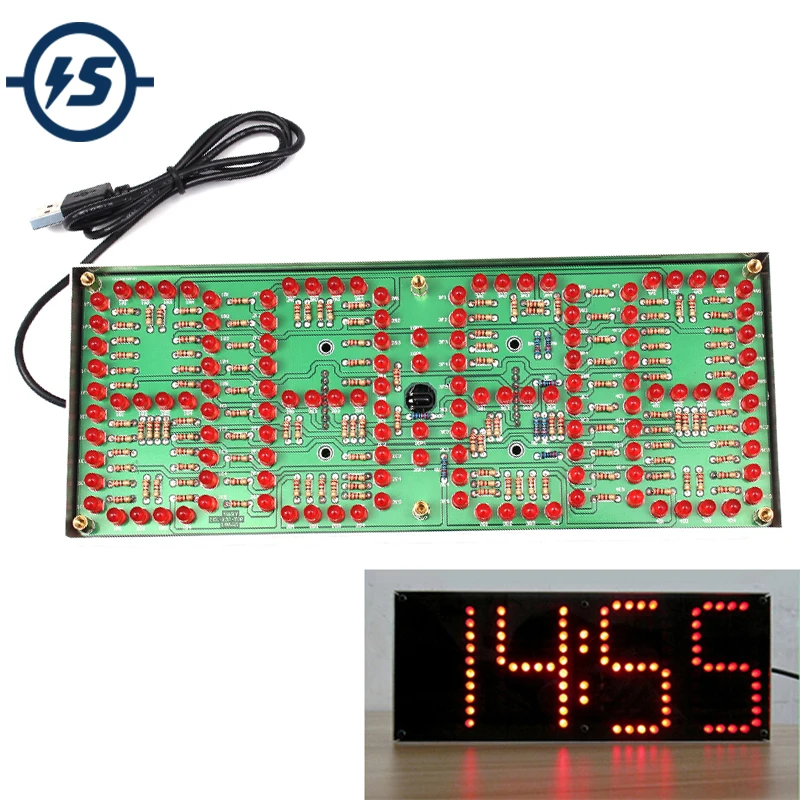 Red LED Display Clock DIY Module Kit 1-inch ECL-132 DIY Clock Kit ...