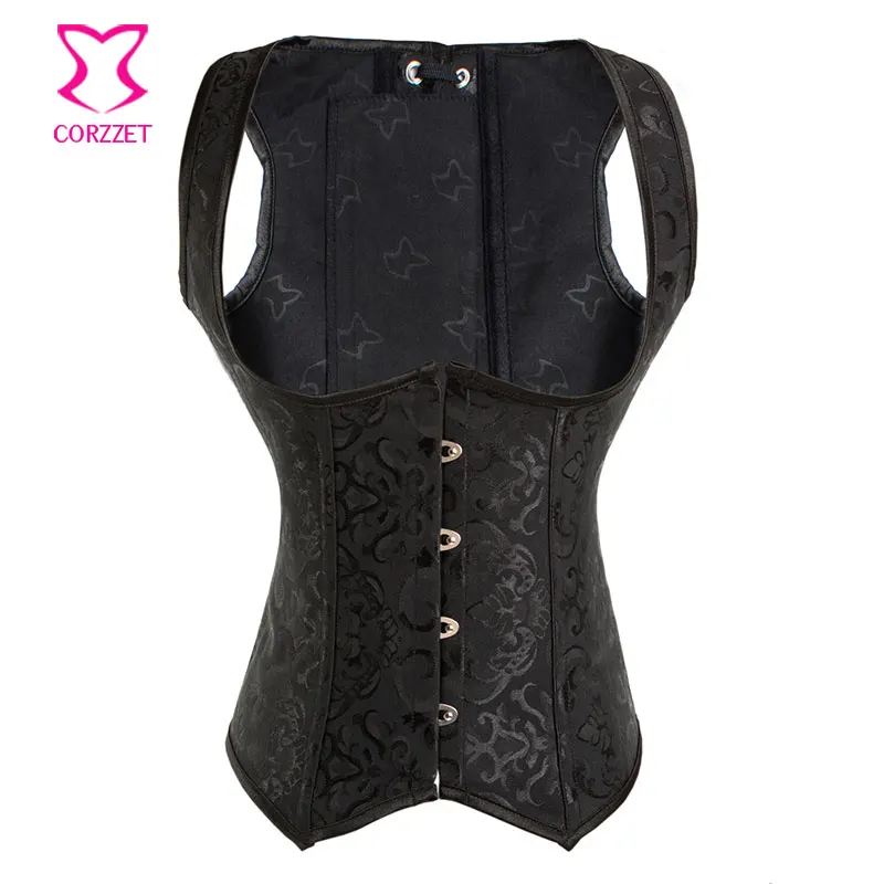 Outerwear Black Plus Size Waist Trainer Underbust Corselet Corset Vest