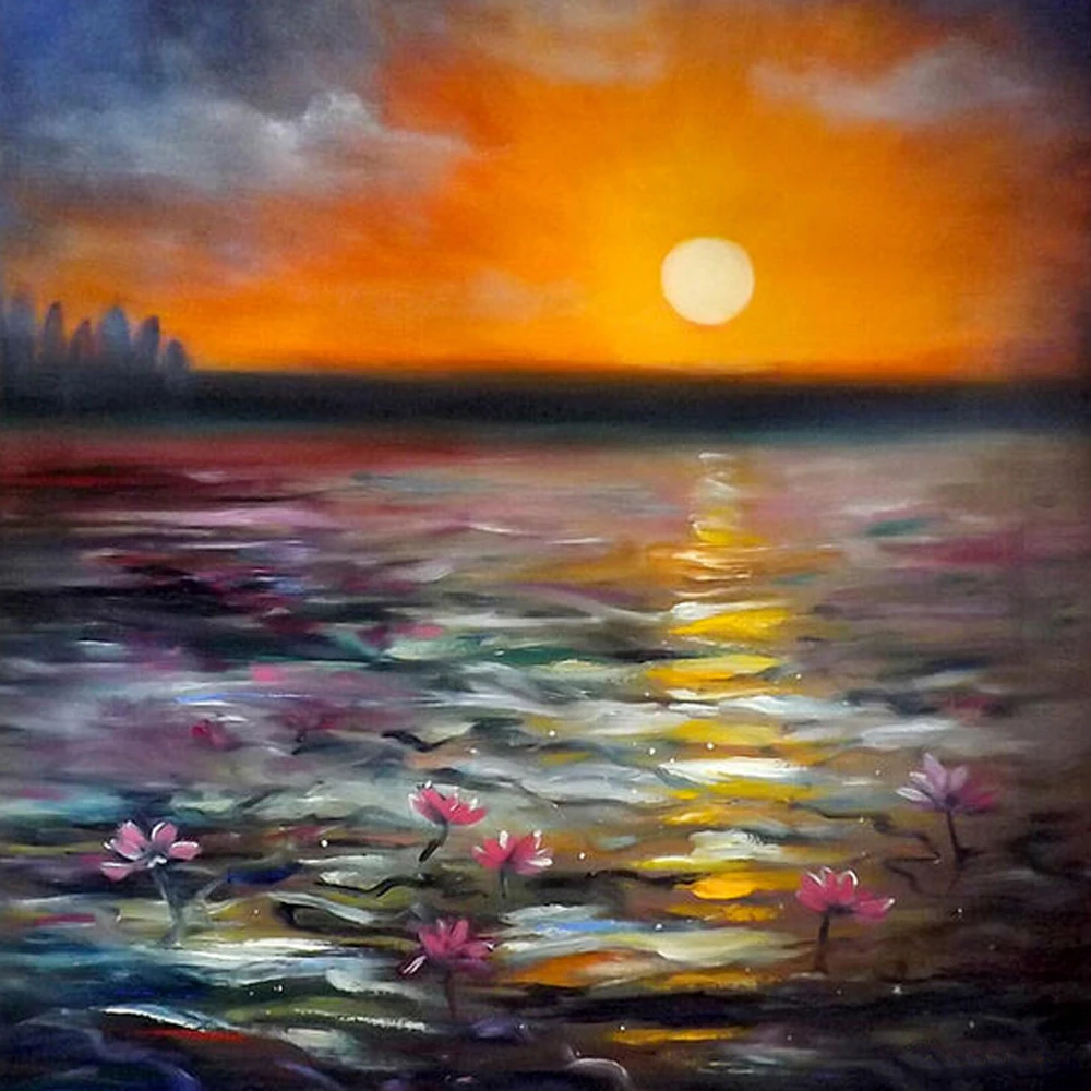 Sunset Flowers Painting