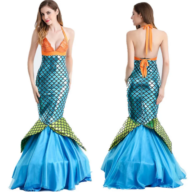 Deluxe Sexy Sequined Mermaid Dress Ariel Princess Cosplay Party ...