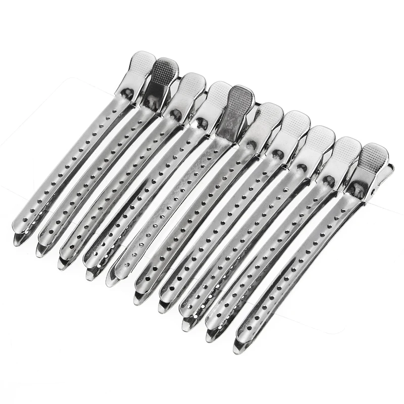10pcs New Pro Hair Salon Silver Hairdressing Tools Duck Mouth ...