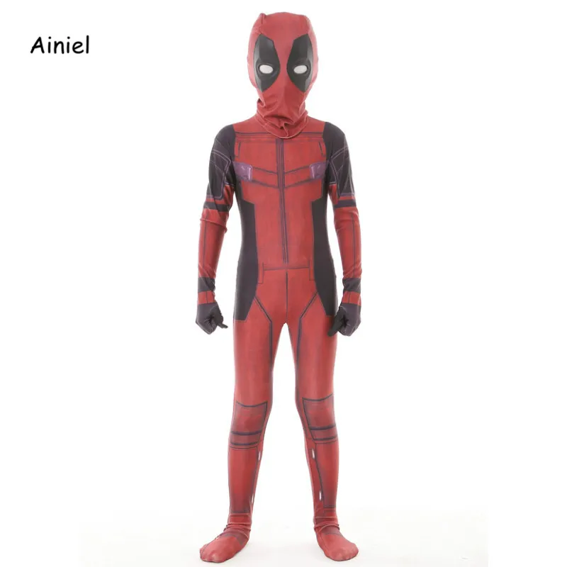 Ainiel Deadpool Cosplay Costumes Kids Spandex Lycra Zentai Tight Suit ...